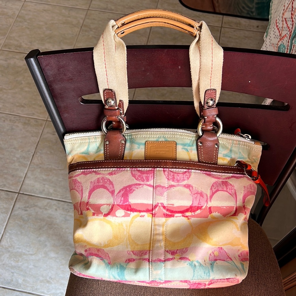 Coach Vintage Multi Colored Signature Bag - Gem